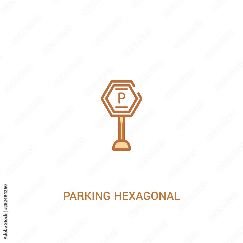 parking hexagonal concept 2 colored icon. simple line element ...