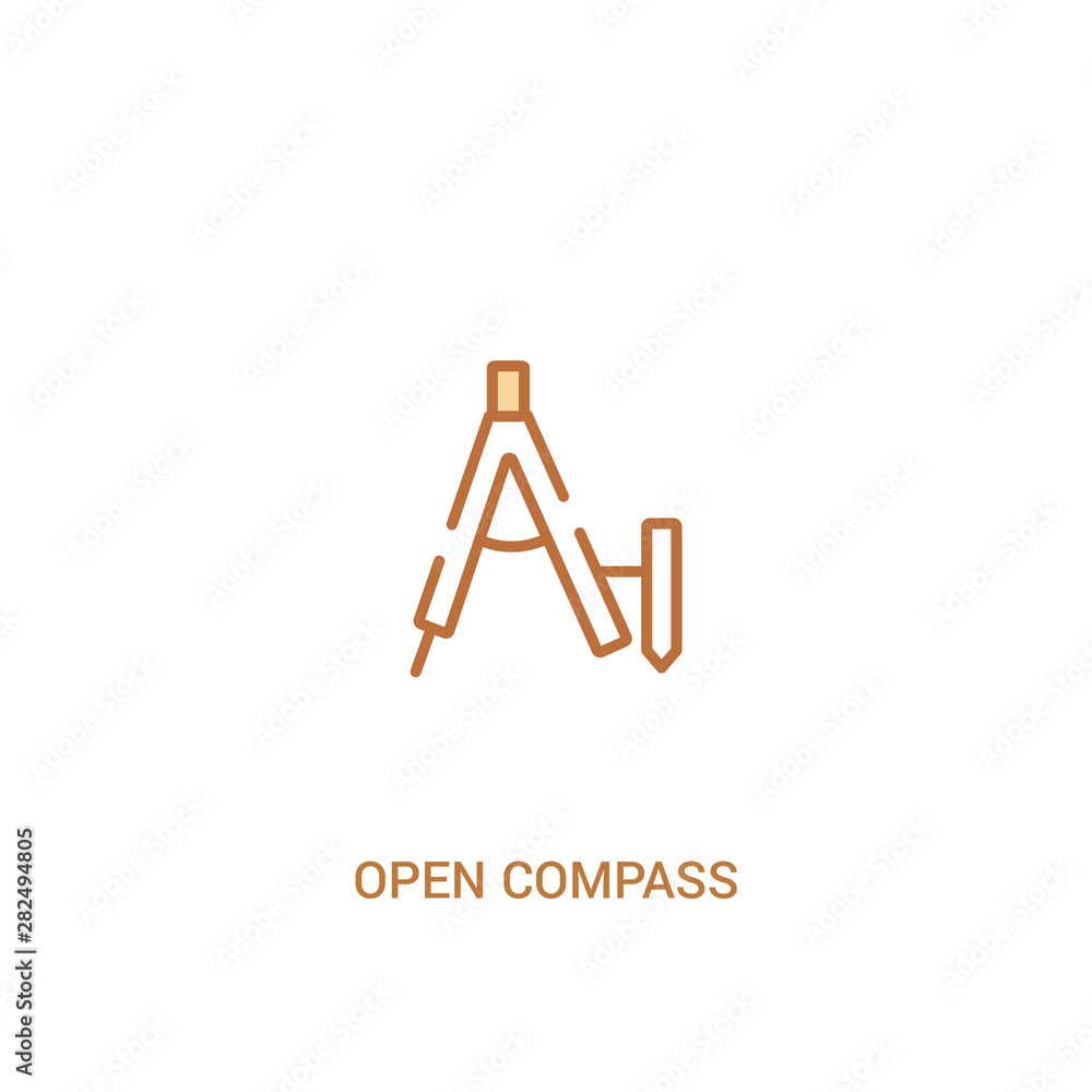 open compass concept 2 colored icon. simple line element illustration ...
