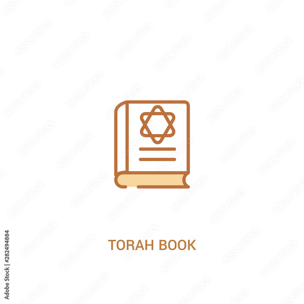 torah book concept 2 colored icon. simple line element illustration ...