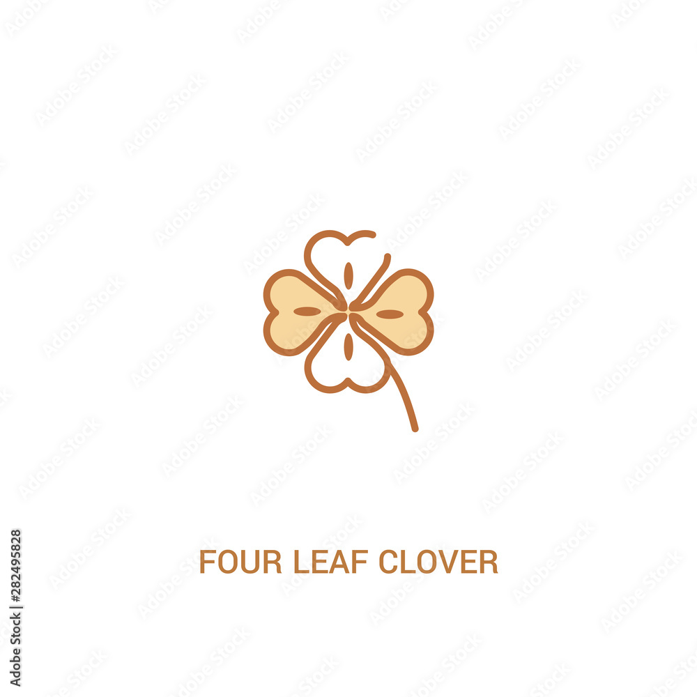 four leaf clover concept 2 colored icon. simple line element ...