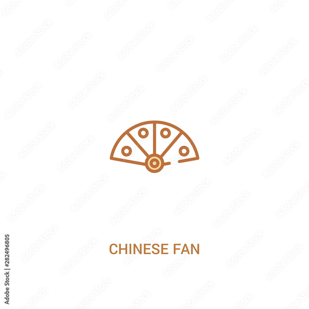 chinese fan concept 2 colored icon. simple line element illustration ...