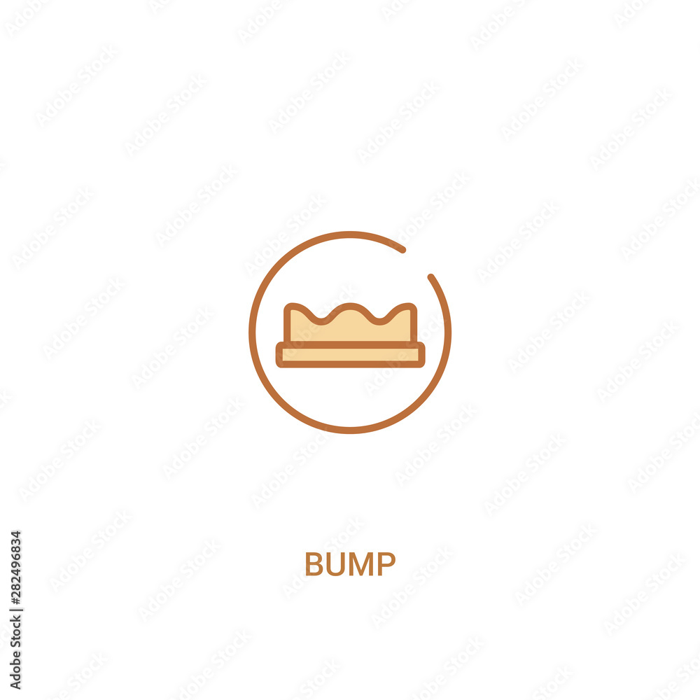 bump concept 2 colored icon. simple line element illustration. outline ...