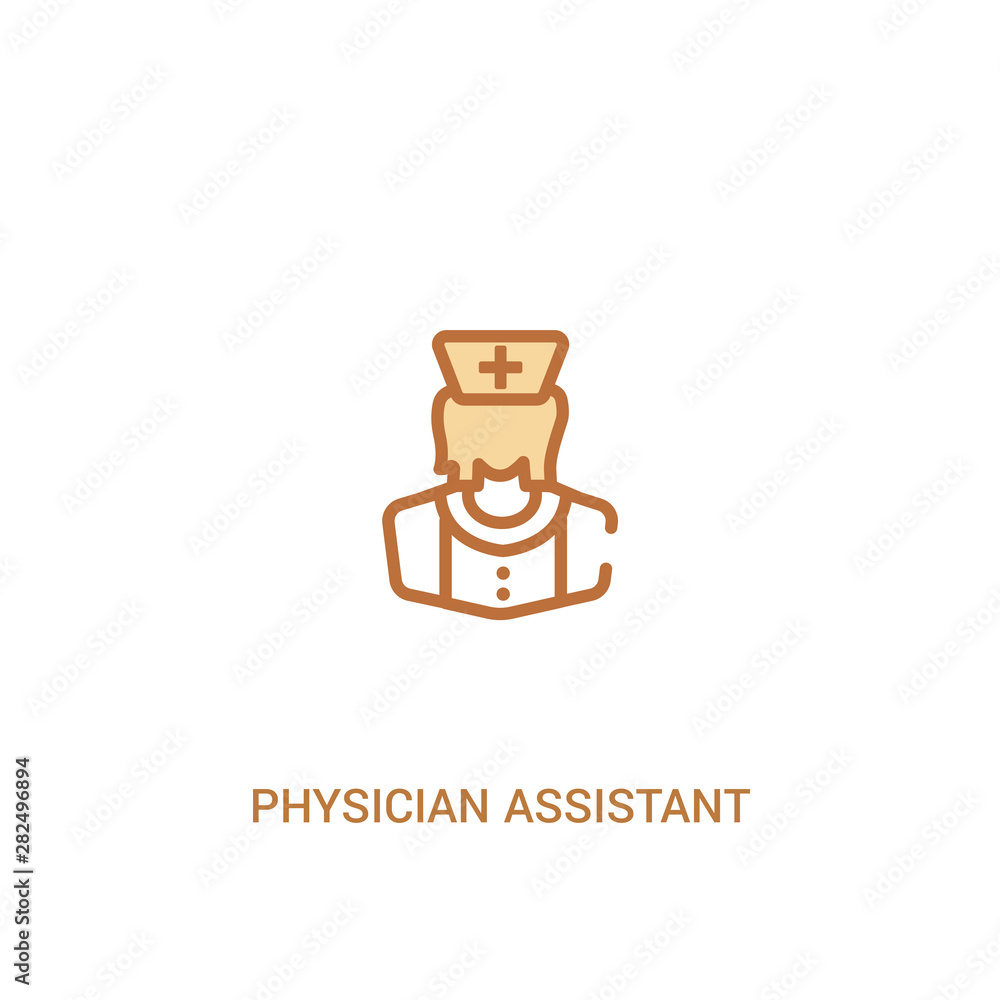 physician assistant concept 2 colored icon. simple line element ...