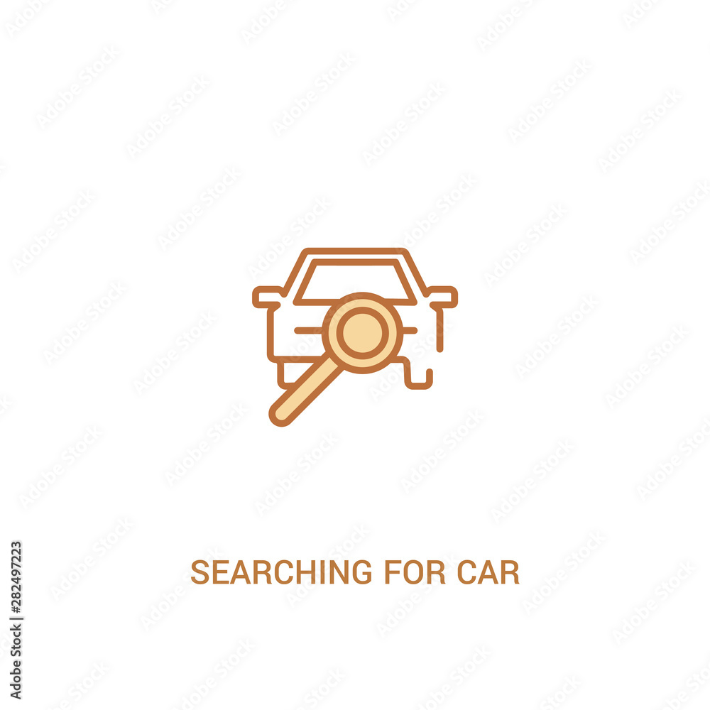 searching for car concept 2 colored icon. simple line element ...