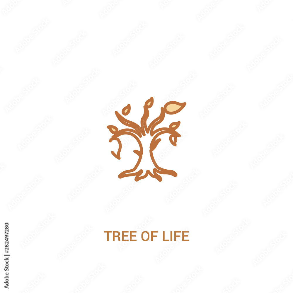 tree of life concept 2 colored icon. simple line element illustration ...