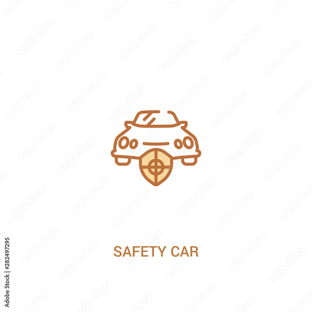safety car concept 2 colored icon. simple line element illustration ...
