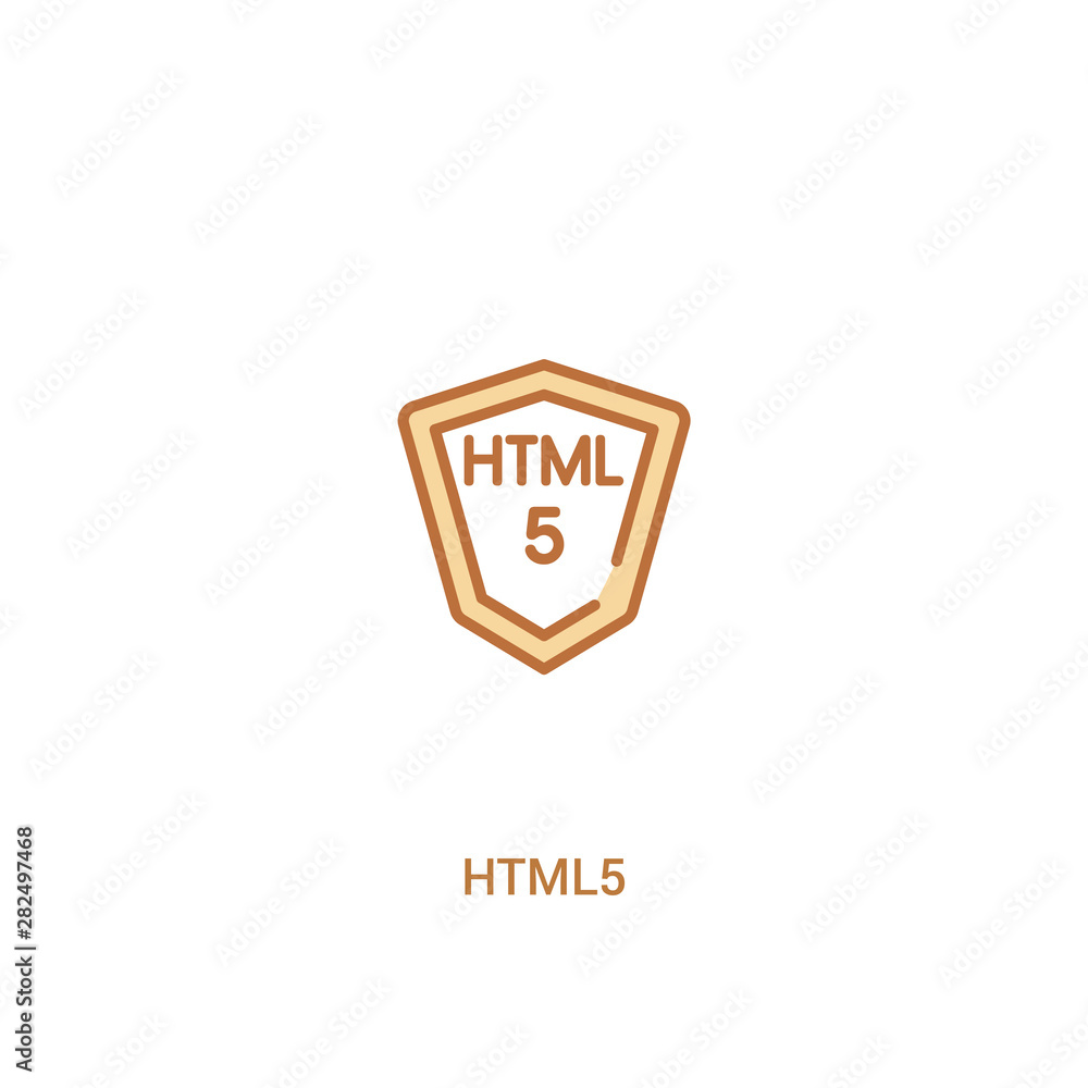 html5 concept 2 colored icon. simple line element illustration. outline ...