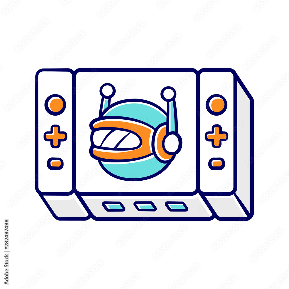 Game bot color icon. Artificial intelligence software algorithms ...