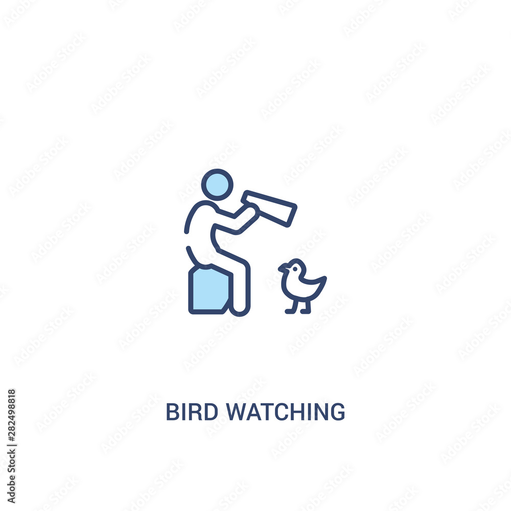 bird watching concept 2 colored icon. simple line element illustration ...