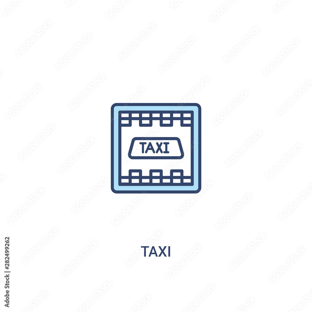 taxi concept 2 colored icon. simple line element illustration. outline ...