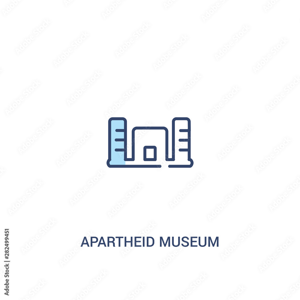 apartheid museum concept 2 colored icon. simple line element ...
