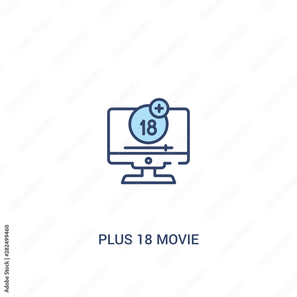 plus 18 movie concept 2 colored icon. simple line element illustration ...