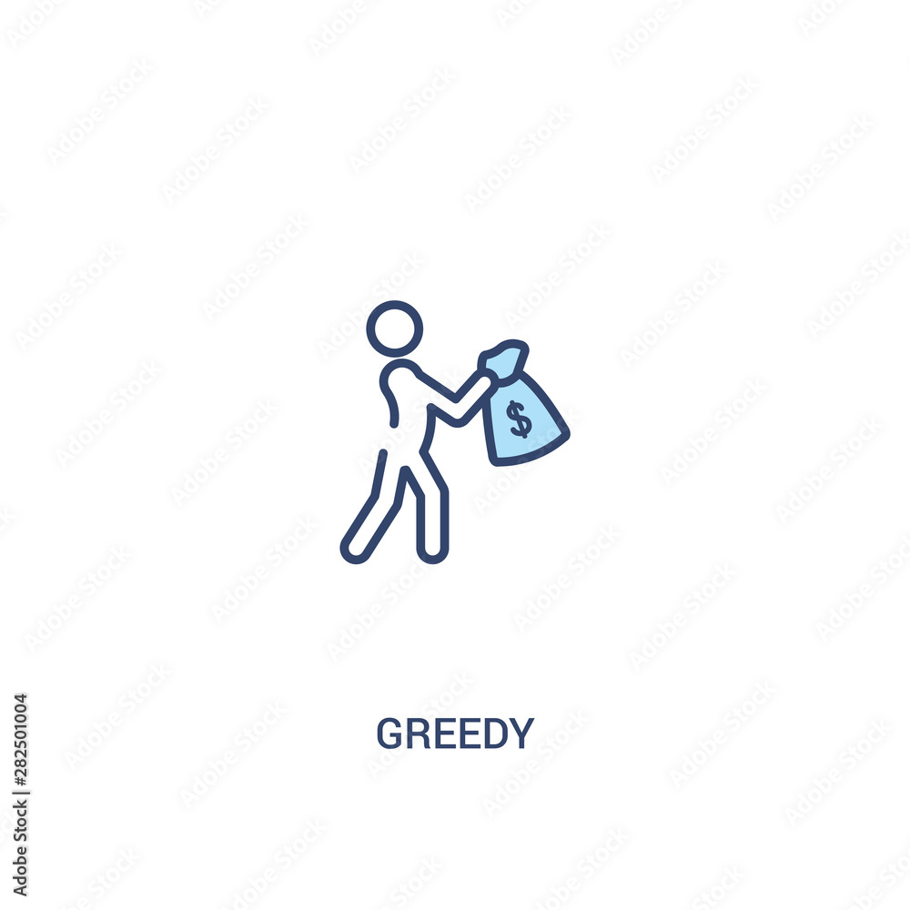 greedy concept 2 colored icon. simple line element illustration ...