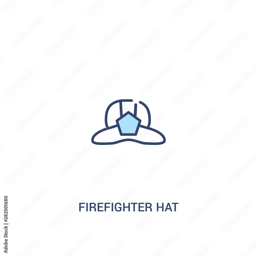 firefighter hat concept 2 colored icon. simple line element ...
