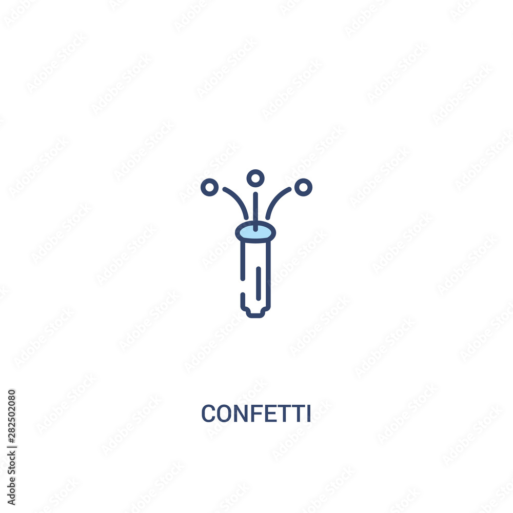 confetti concept 2 colored icon. simple line element illustration. outline blue confetti symbol ...