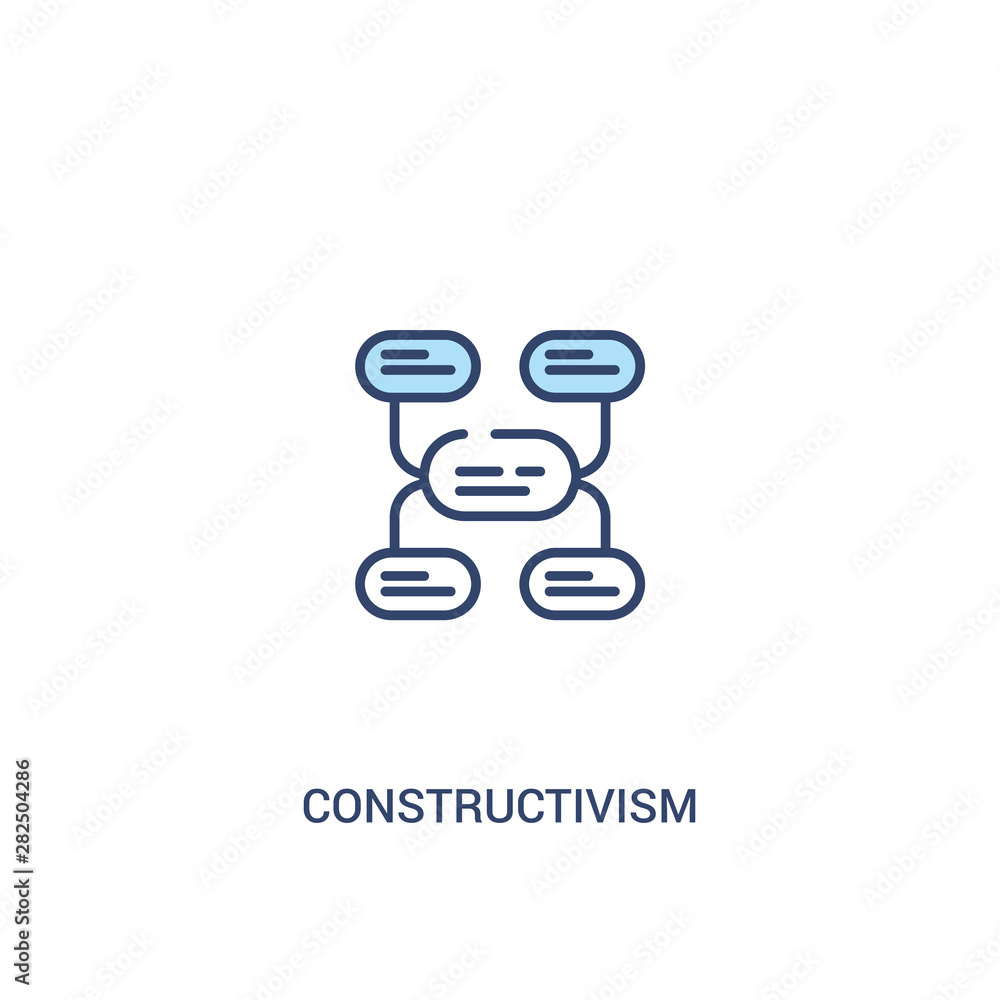 constructivism concept 2 colored icon. simple line element illustration ... constructivism concept 2 colored icon. simple line element illustration ...
