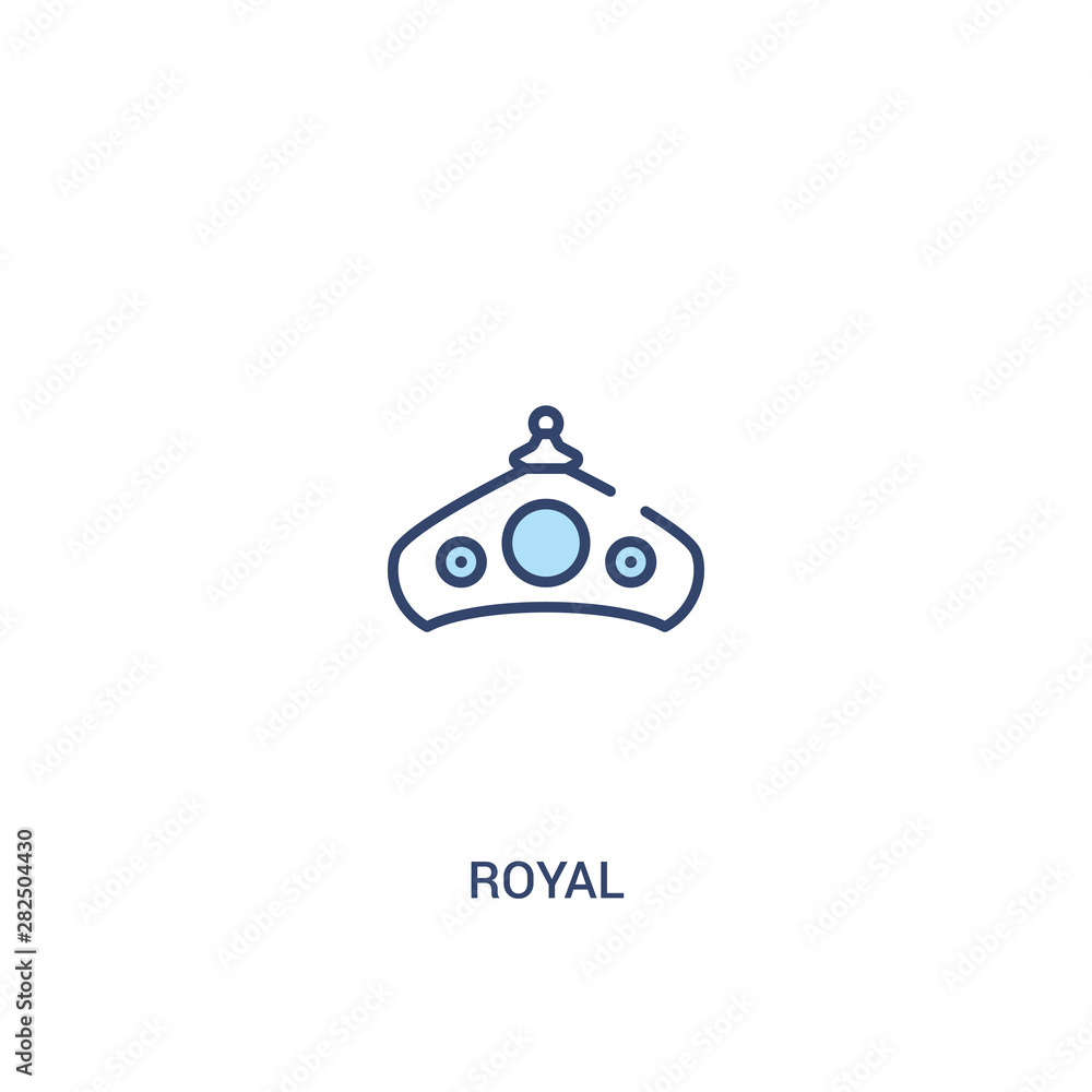 royal concept 2 colored icon. simple line element illustration. outline ...