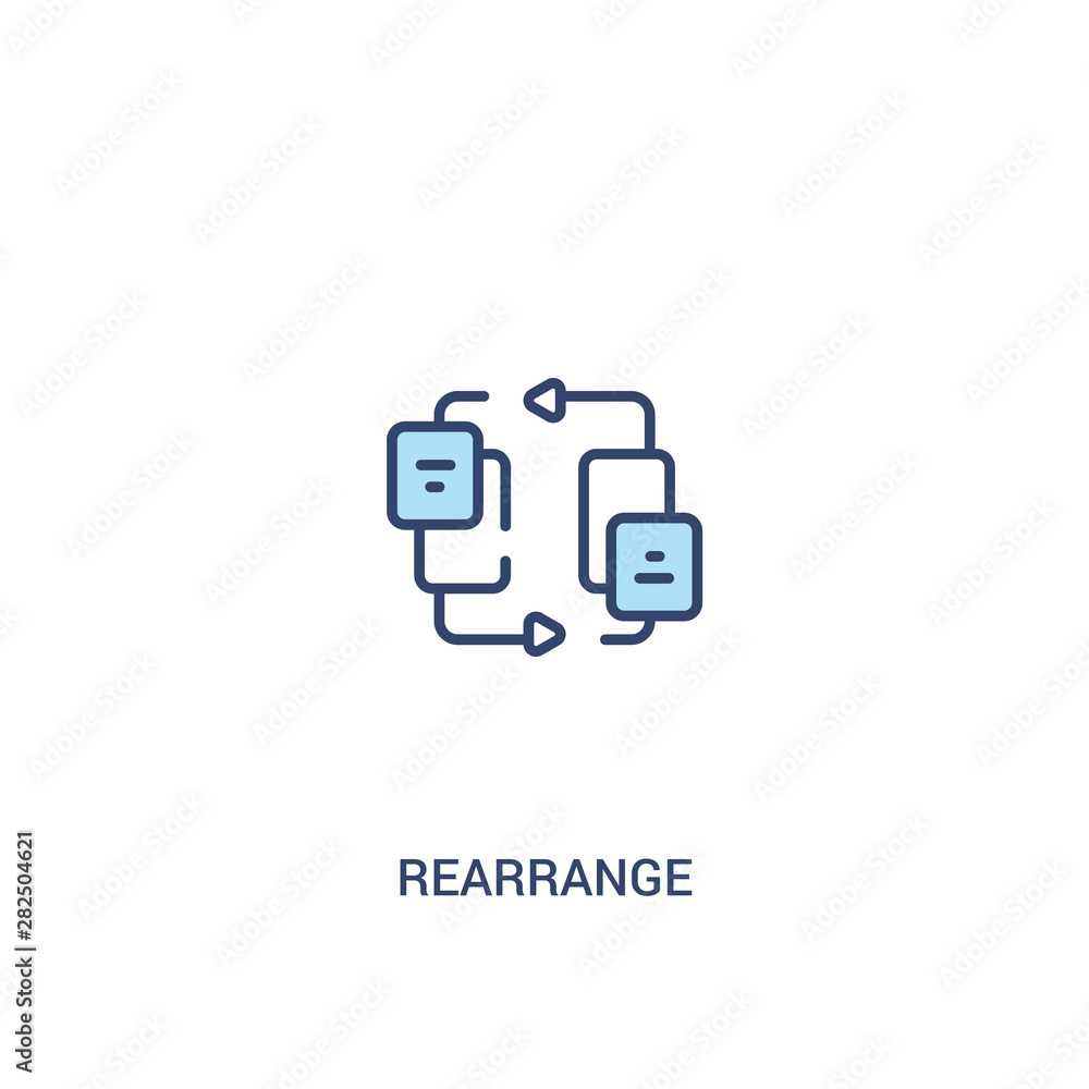 rearrange concept 2 colored icon. simple line element illustration ...