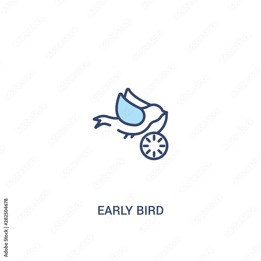 early bird concept 2 colored icon. simple line element illustration ...