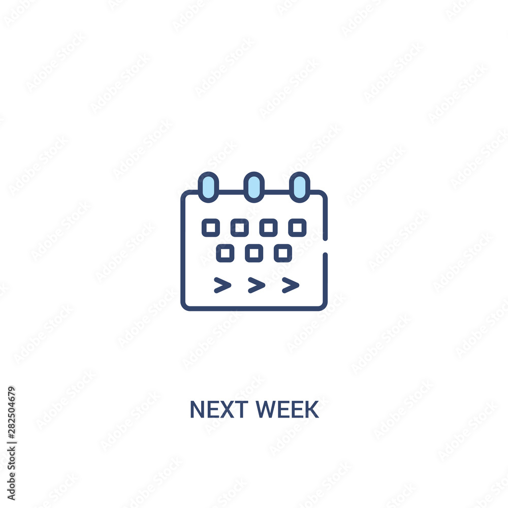 next week concept 2 colored icon. simple line element illustration ...