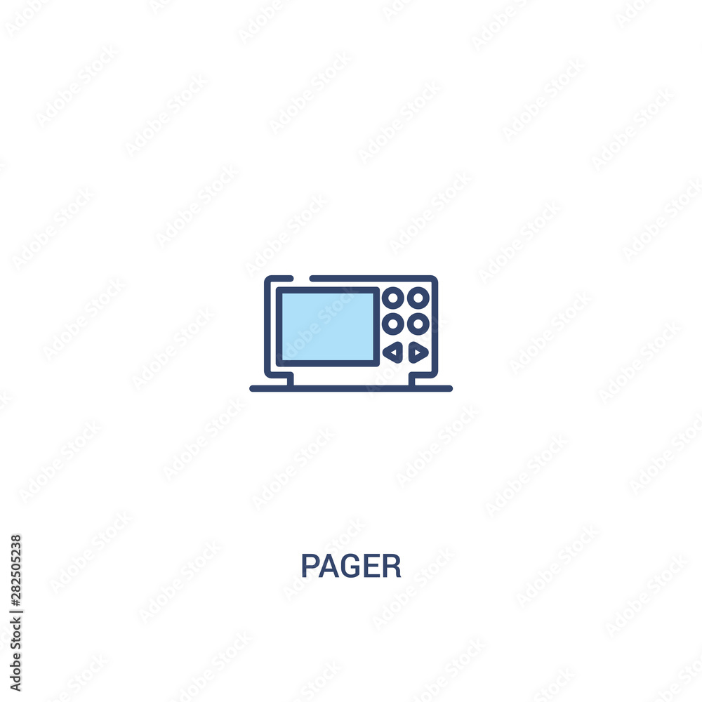 pager concept 2 colored icon. simple line element illustration. outline ...