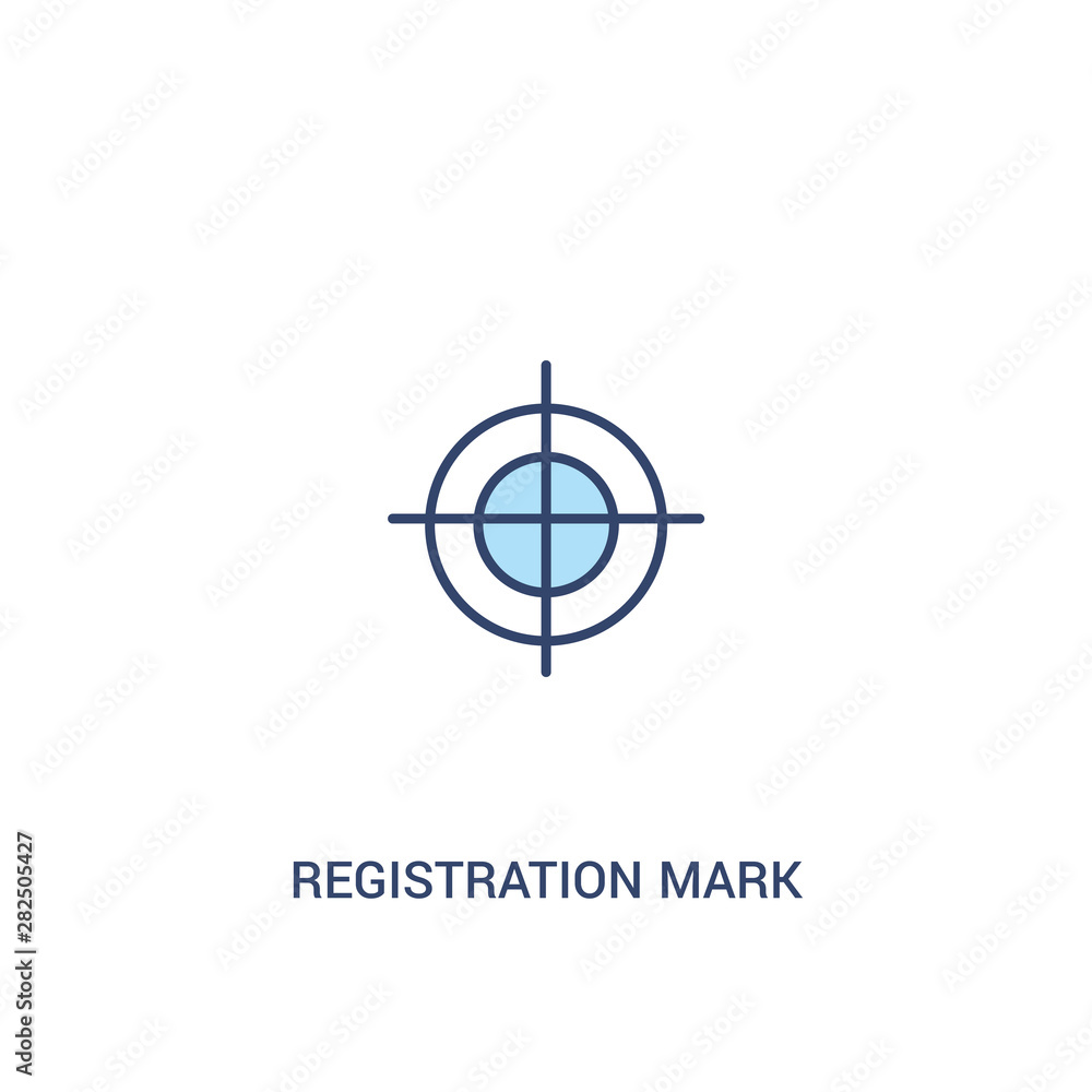 registration mark concept 2 colored icon. simple line element ...