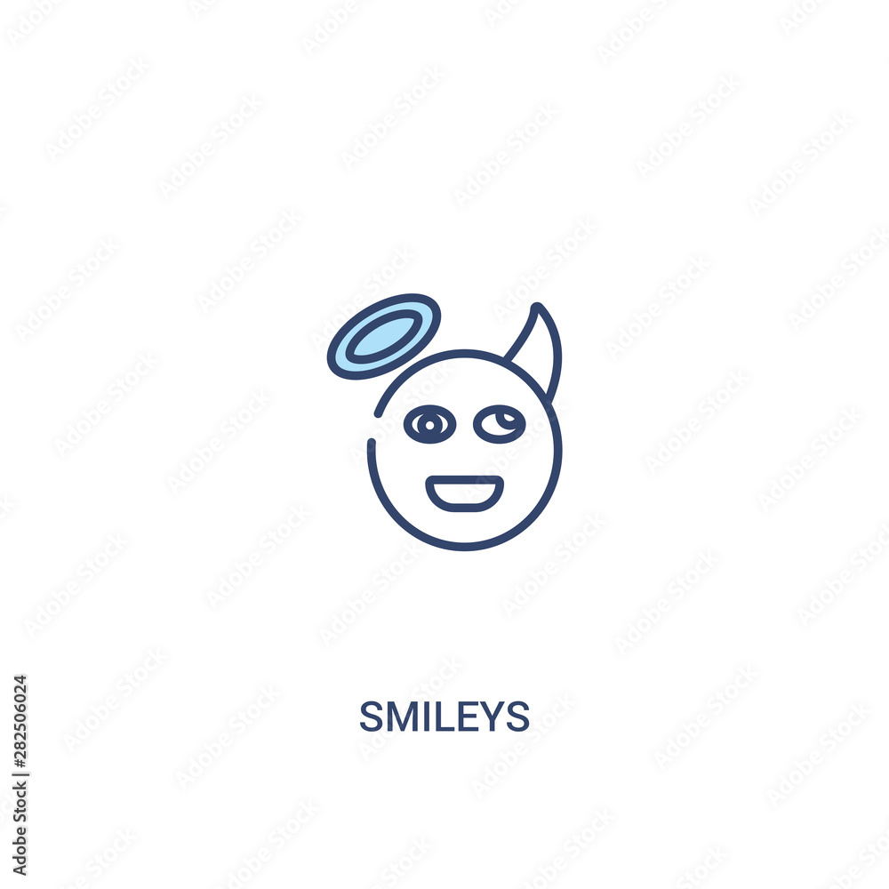 Smileys Concept 2 Colored Icon Simple Line Element Illustration Outline Blue Smileys Symbol