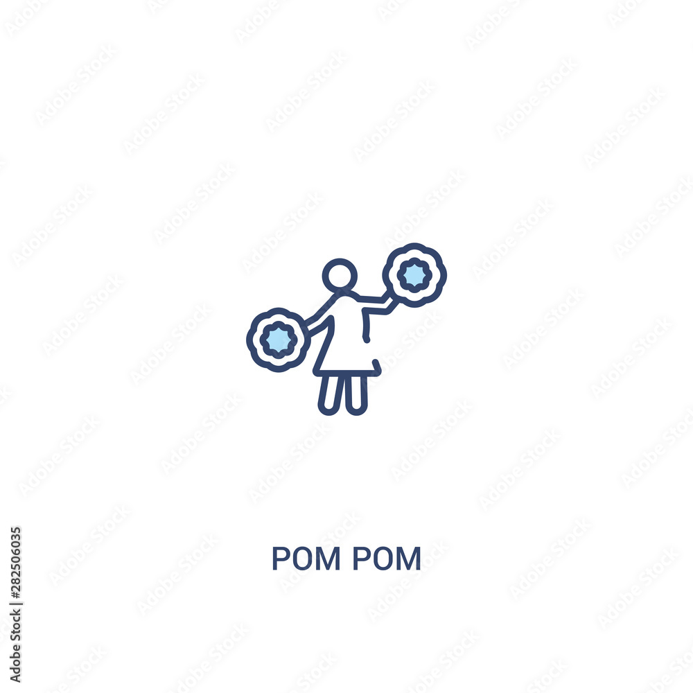 pom pom concept 2 colored icon. simple line element illustration ...