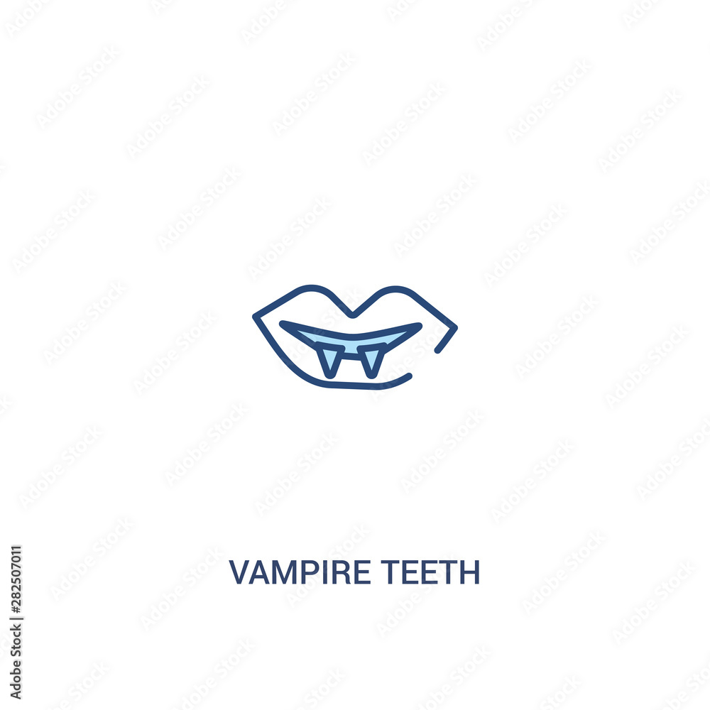 vampire teeth concept 2 colored icon. simple line element illustration ...
