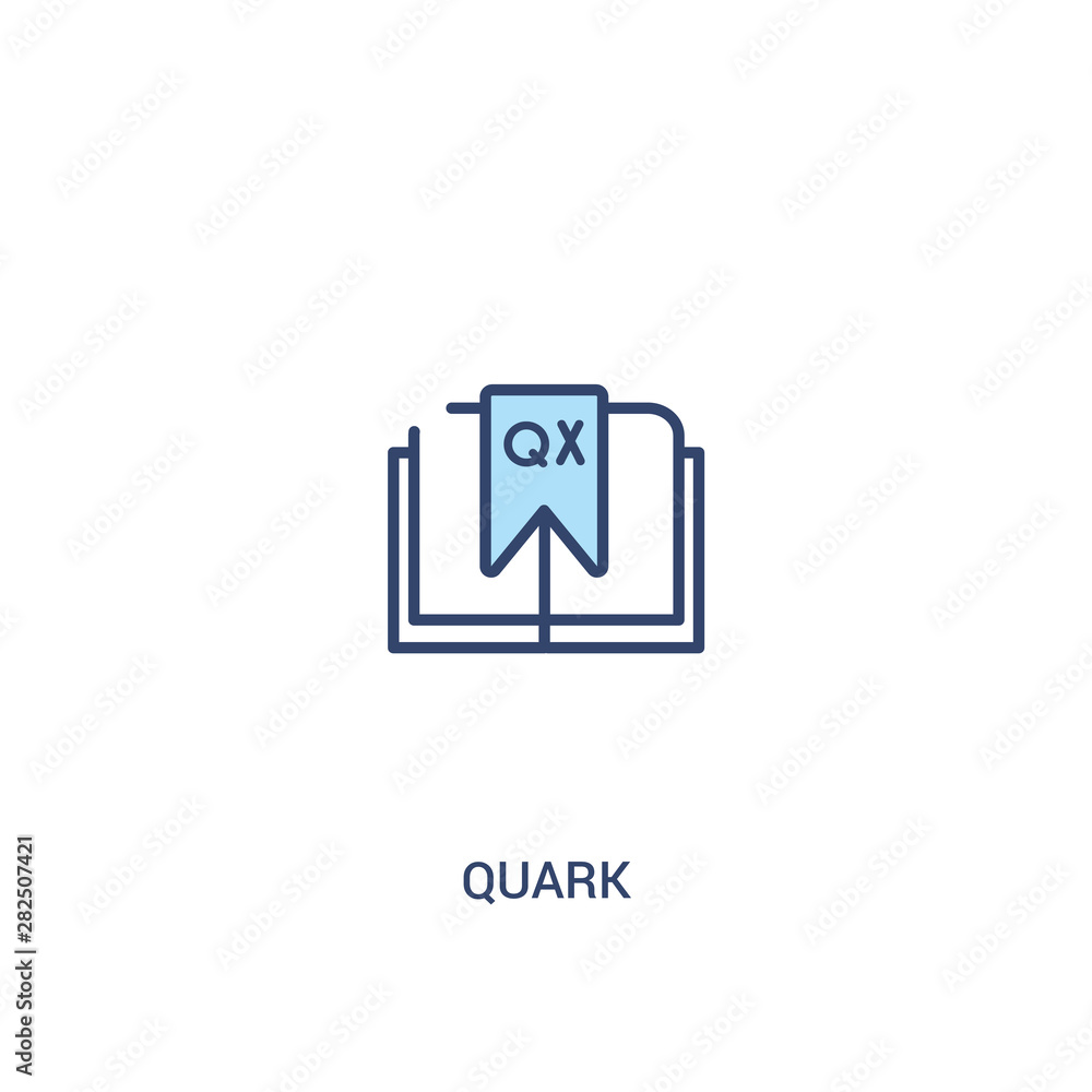 quark concept 2 colored icon. simple line element illustration. outline ...
