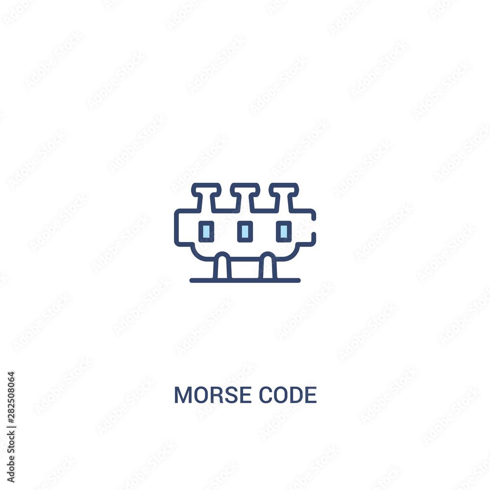 morse code concept 2 colored icon. simple line element illustration ...