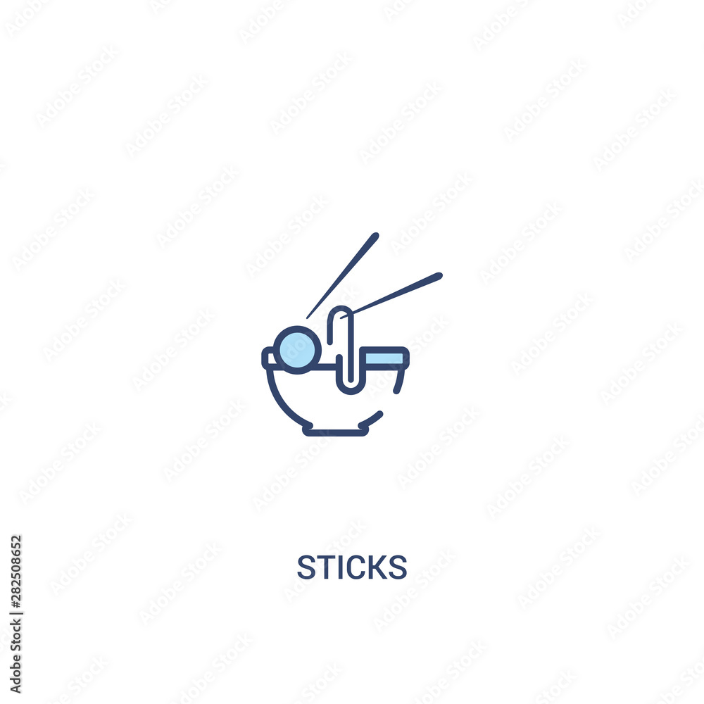 sticks concept 2 colored icon. simple line element illustration ...
