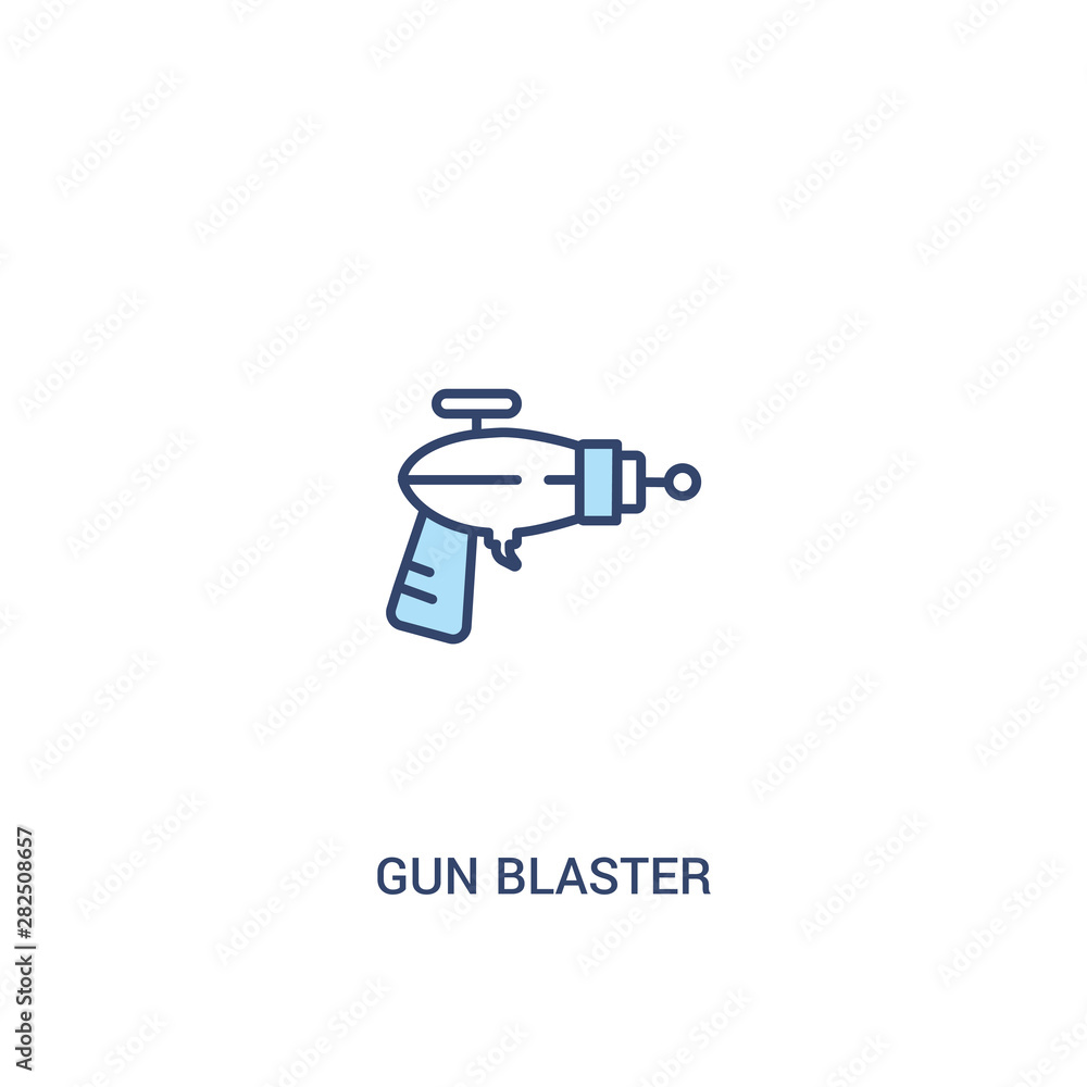 gun blaster concept 2 colored icon. simple line element illustration ...
