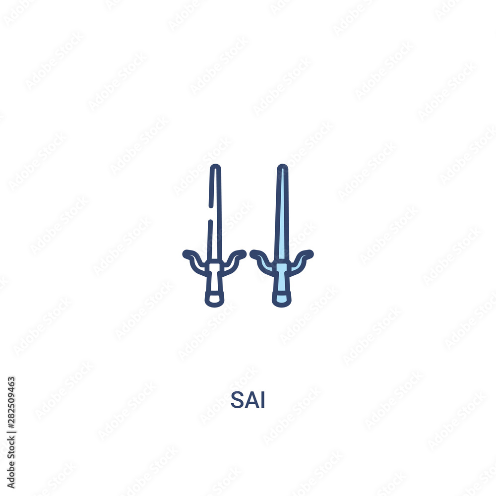 sai concept 2 colored icon. simple line element illustration. outline ...