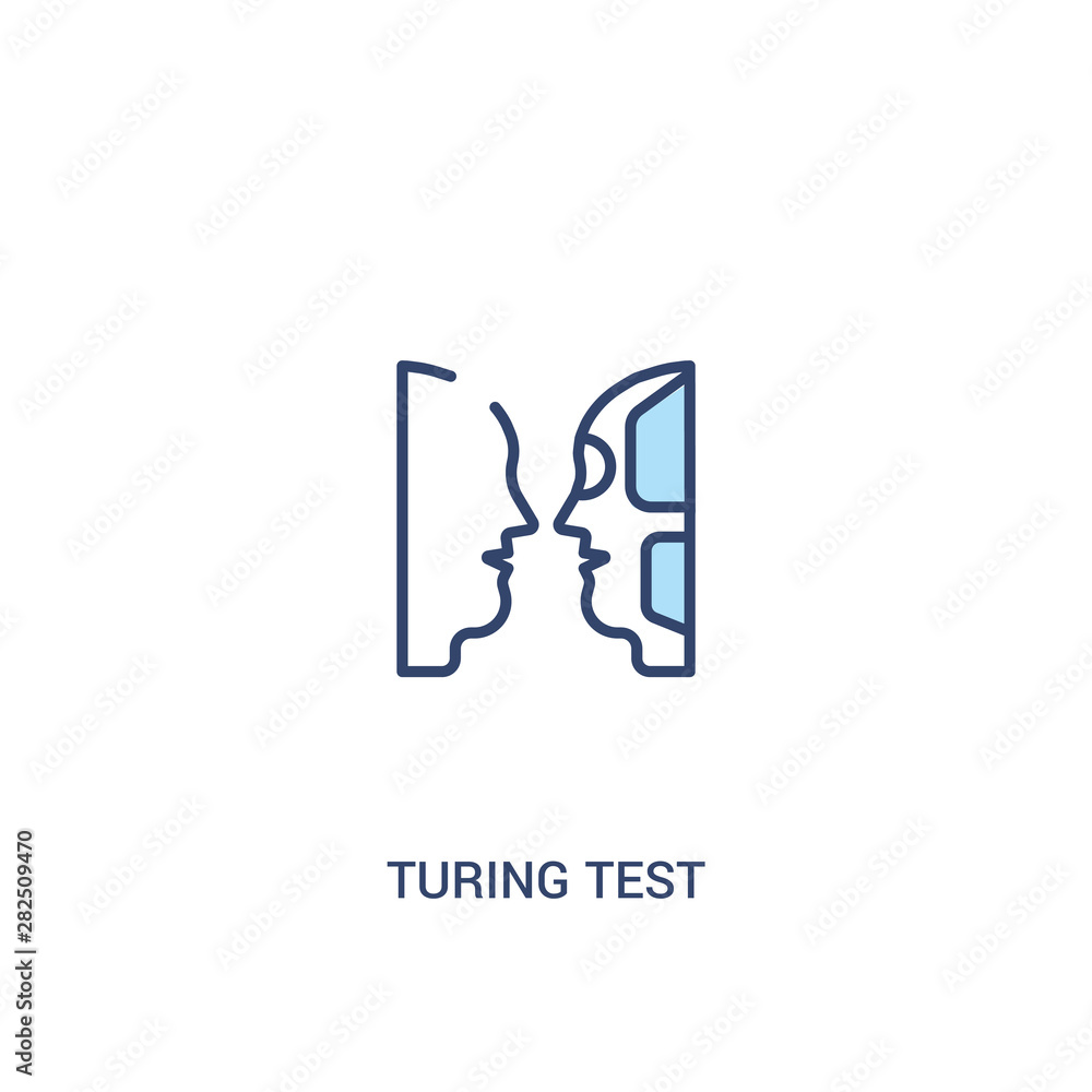 turing test concept 2 colored icon. simple line element illustration ...
