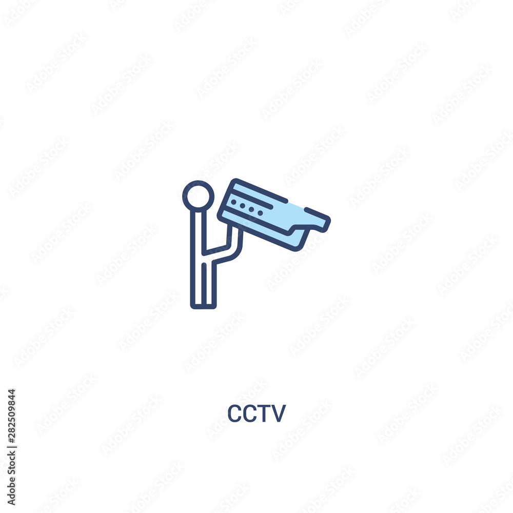 cctv concept 2 colored icon. simple line element illustration. outline ...