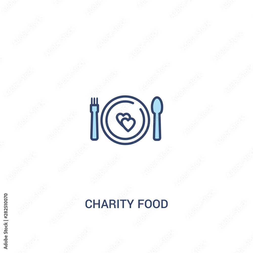 charity food concept 2 colored icon. simple line element illustration ...