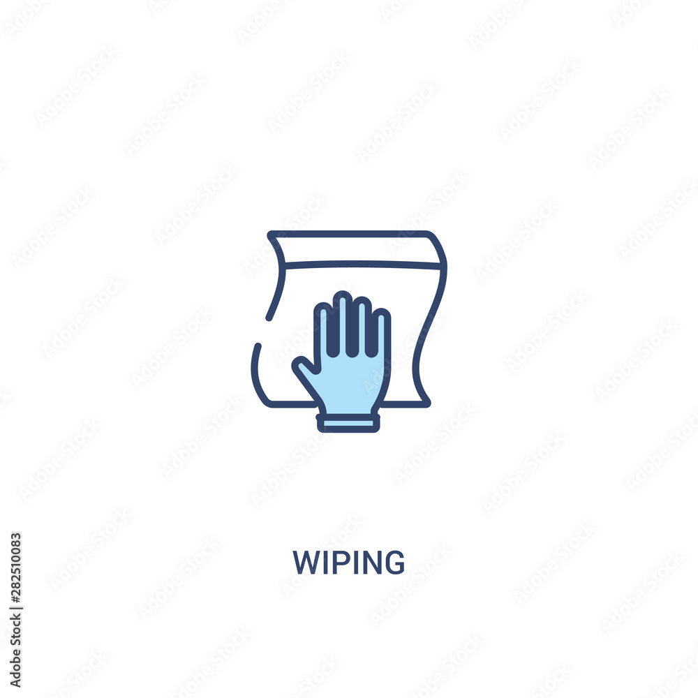 wiping concept 2 colored icon. simple line element illustration ...