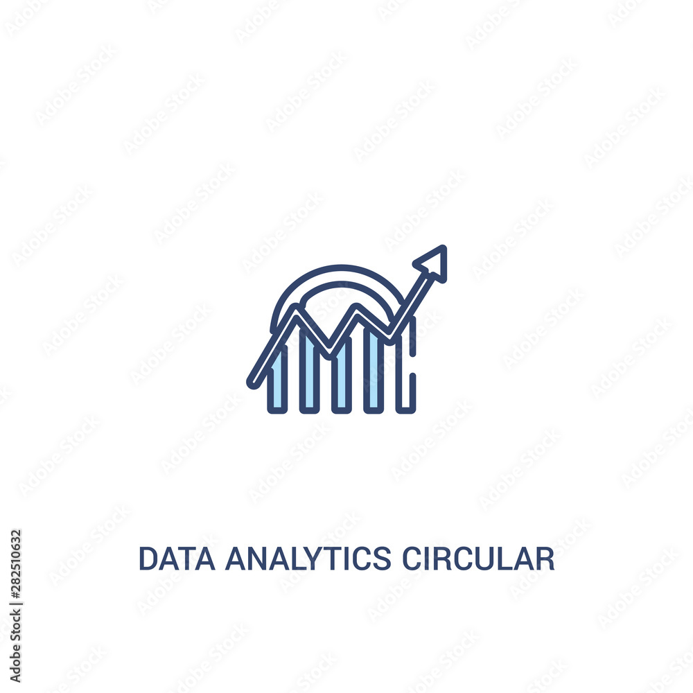 data analytics circular concept 2 colored icon. simple line element ...