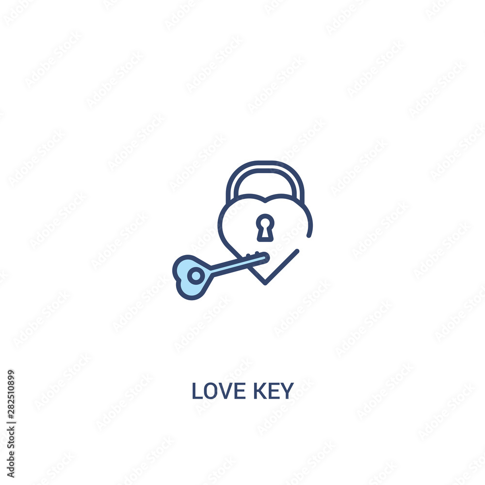 love key concept 2 colored icon. simple line element illustration ...