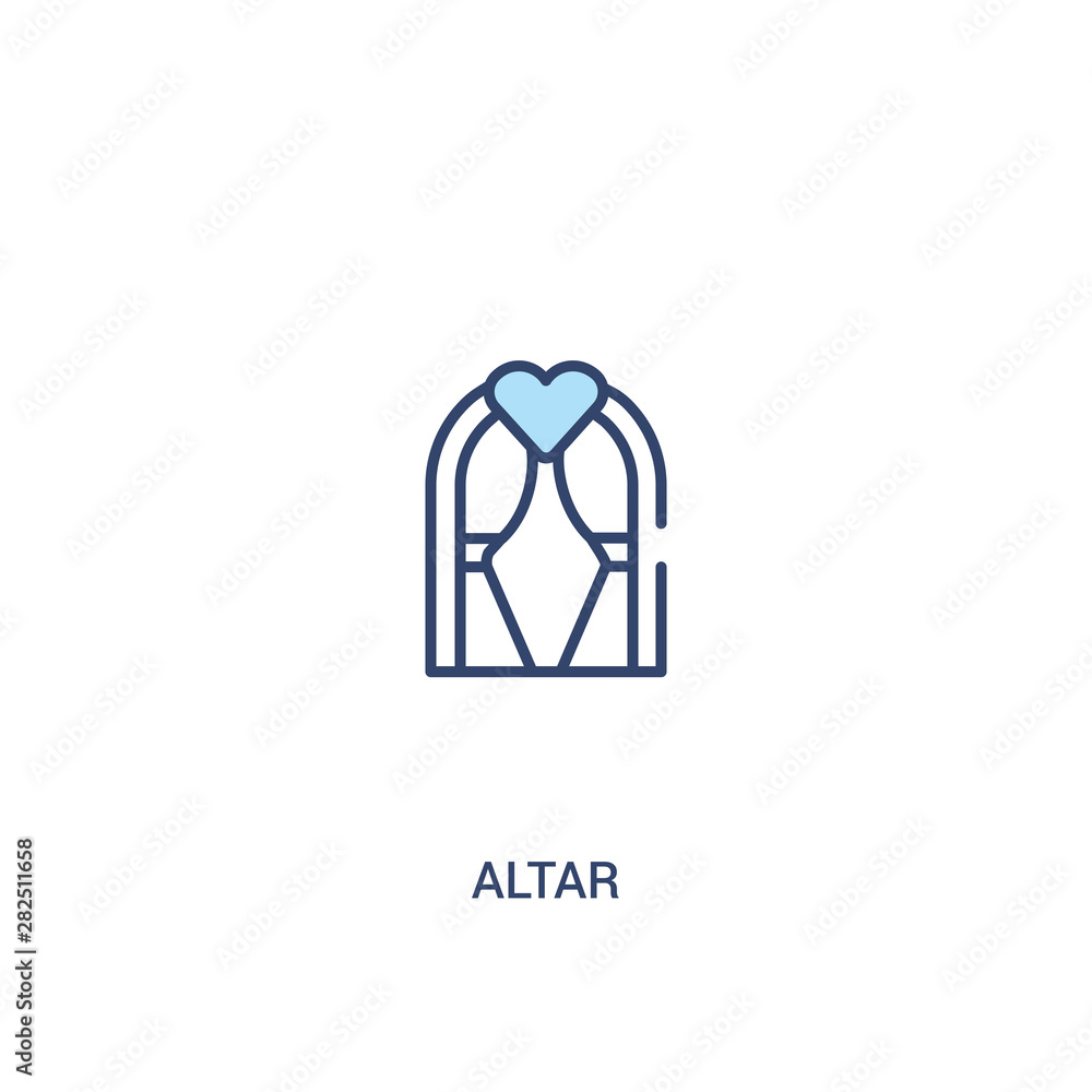 altar concept 2 colored icon. simple line element illustration. outline ...