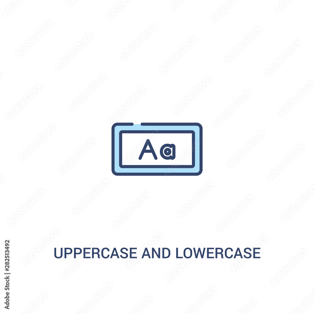 uppercase and lowercase letter concept 2 colored icon. simple line ...