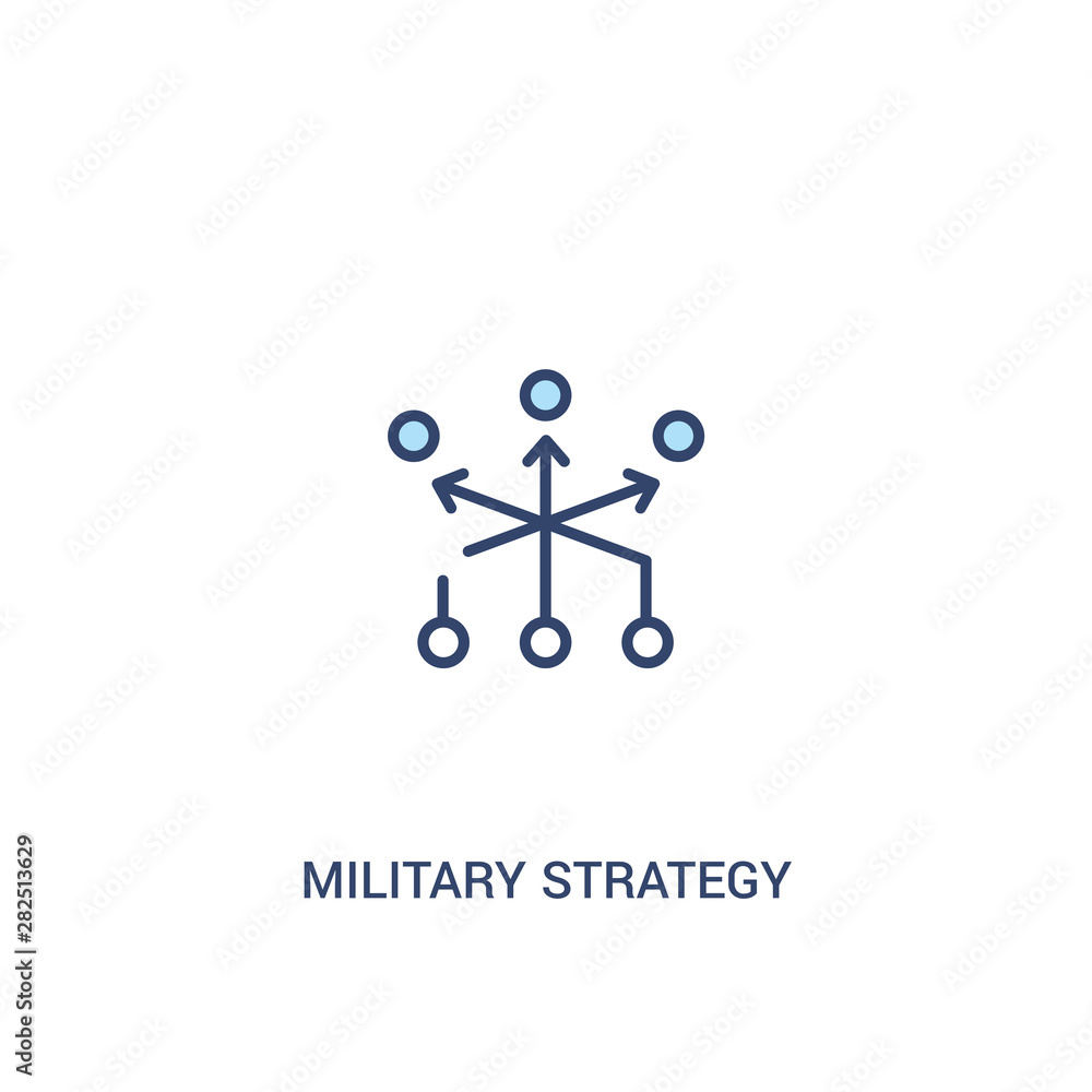 military strategy sketch concept 2 colored icon. simple line element ...