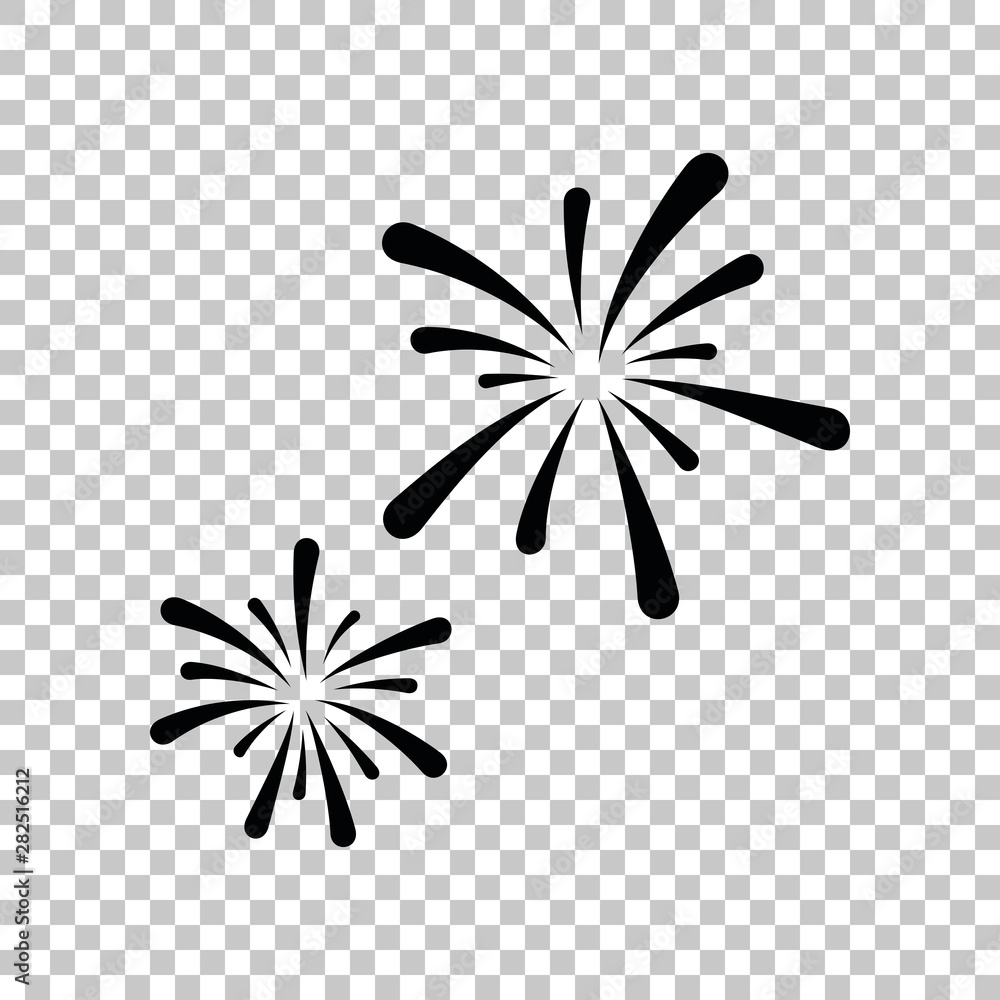 Firework sign. Black icon on transparent background. Illustration ...