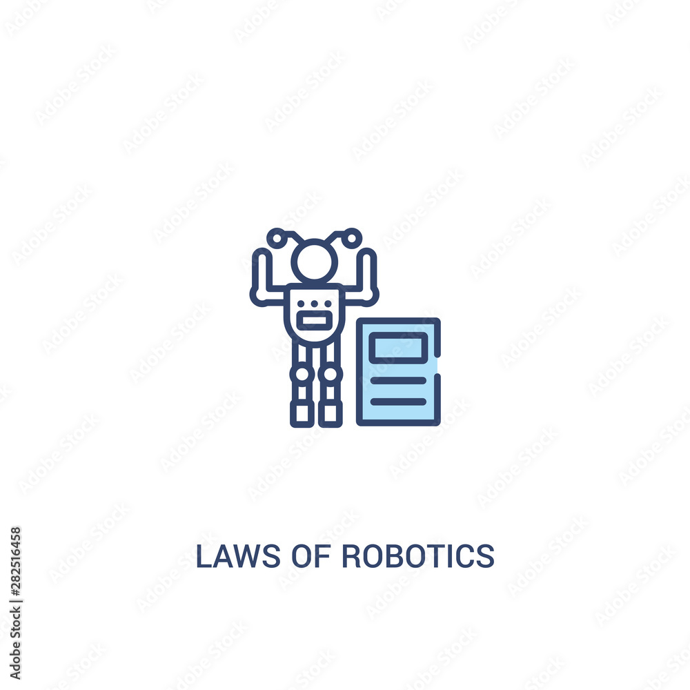 laws of robotics concept 2 colored icon. simple line element ...