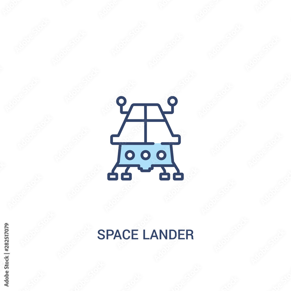 space lander concept 2 colored icon. simple line element illustration ...