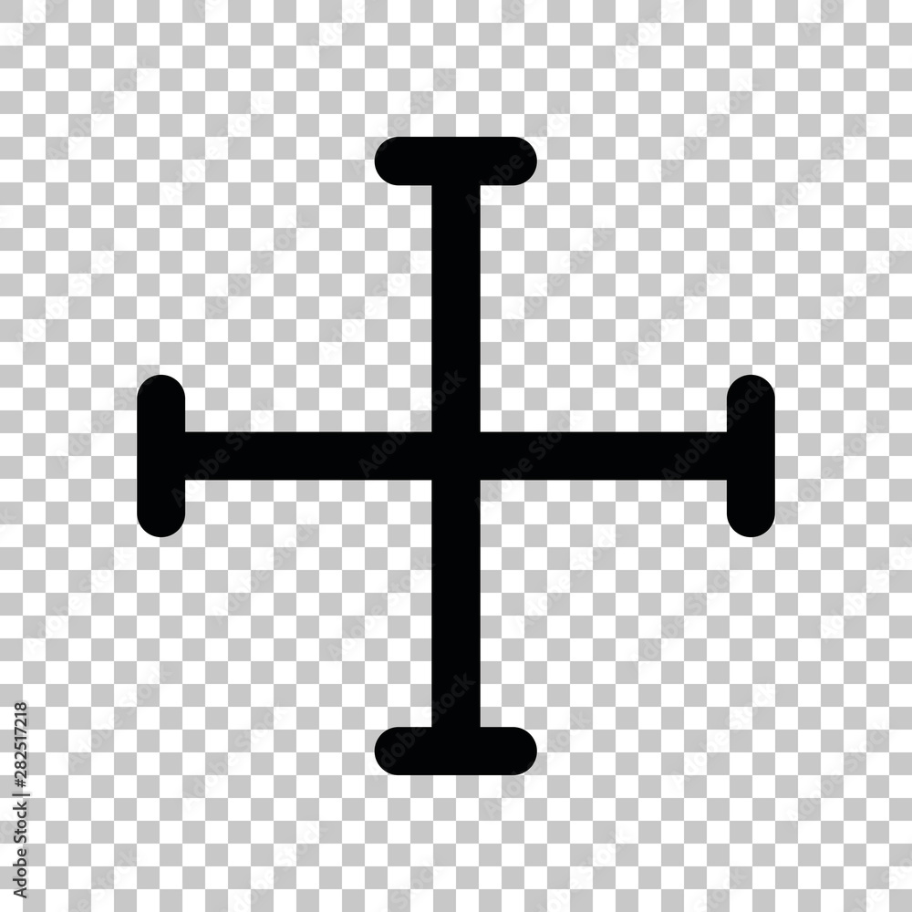 Jerusalem cross sign. Black icon on transparent background ...