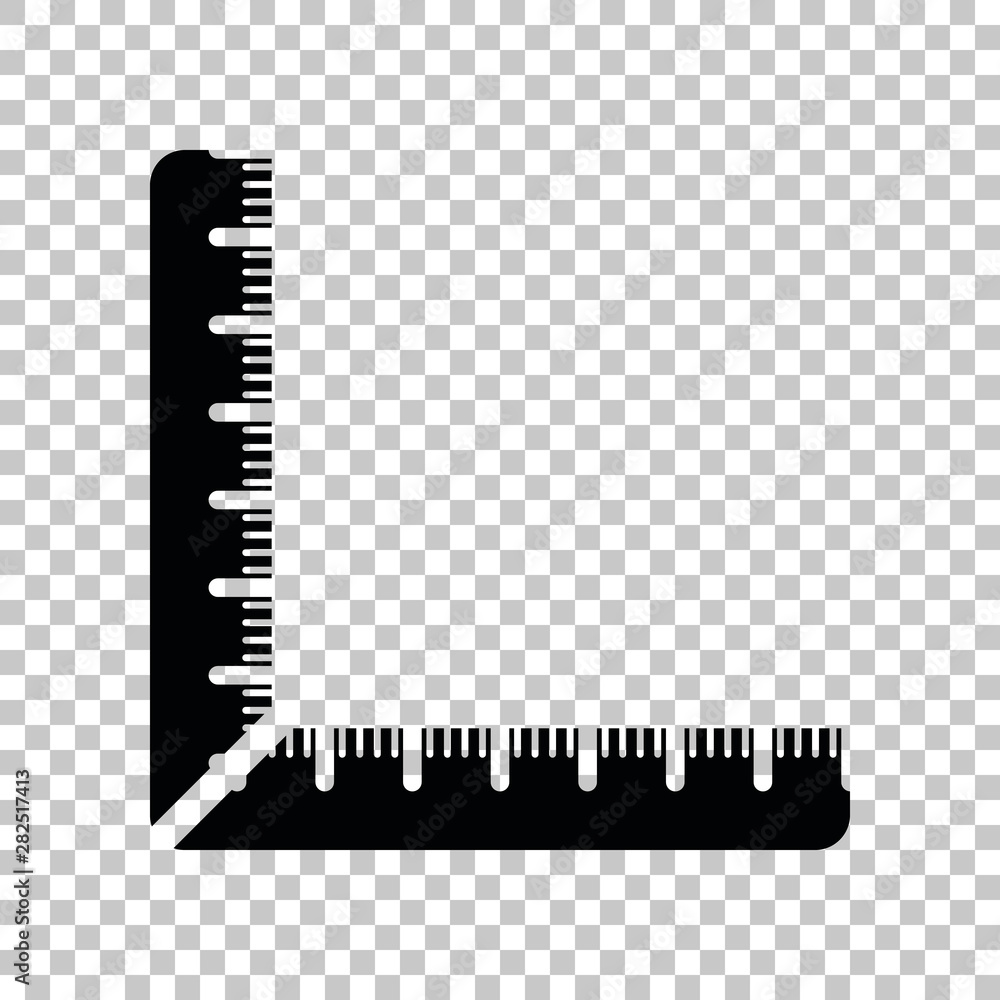 Ruler sign. Black icon on transparent background. Illustration. Stock ...