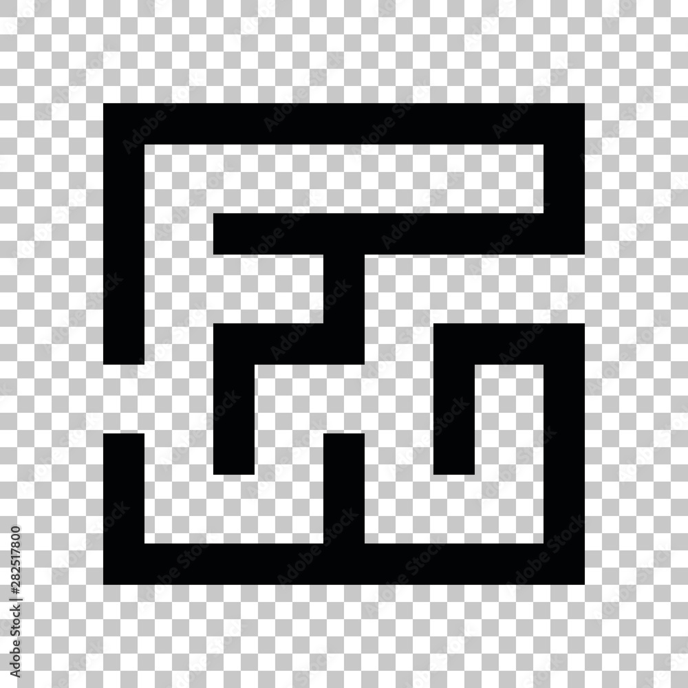 Labyrinth icon. illustration. Black icon on transparent background ...