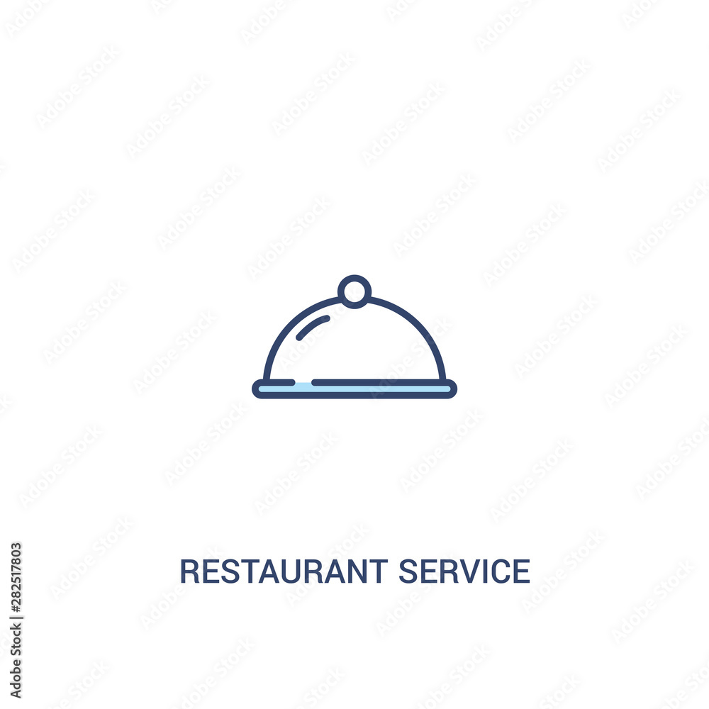 restaurant service concept 2 colored icon. simple line element ...